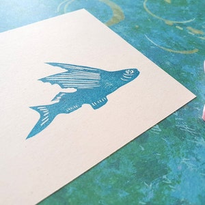 Flying Fish Rubber Stamp for Cardmaking, Ocean Animal Stamp for ...