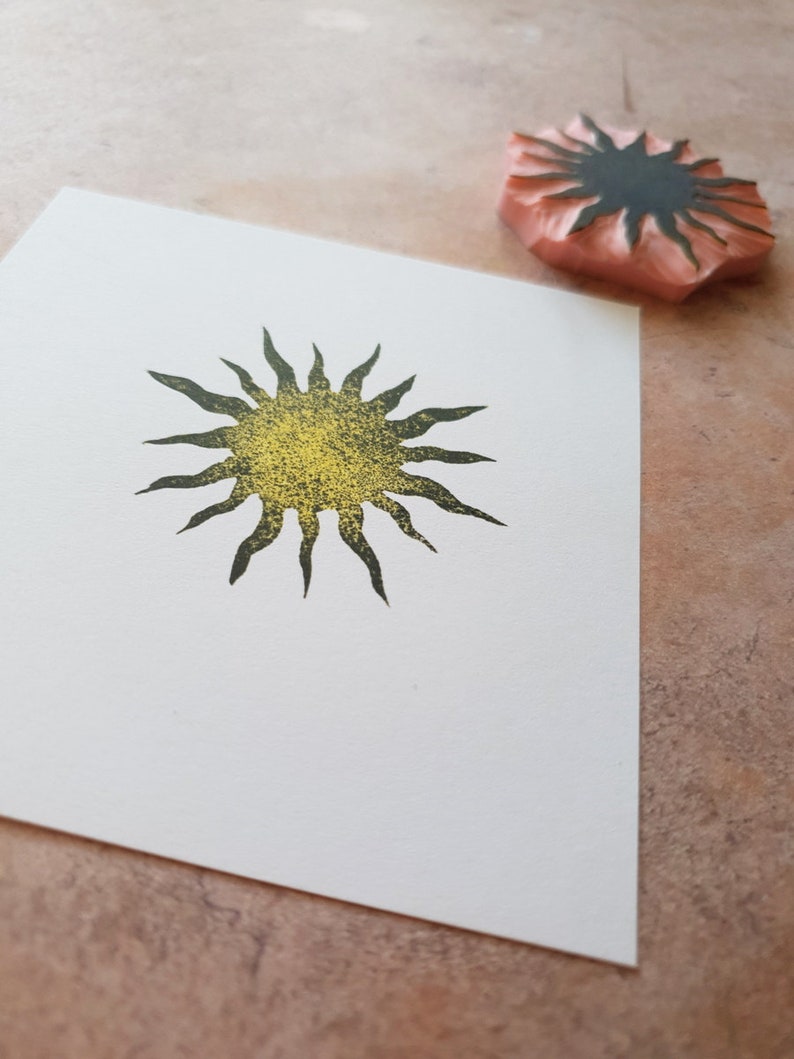 Sun rubber stamp for bullet journal sunshine stamp for snail | Etsy