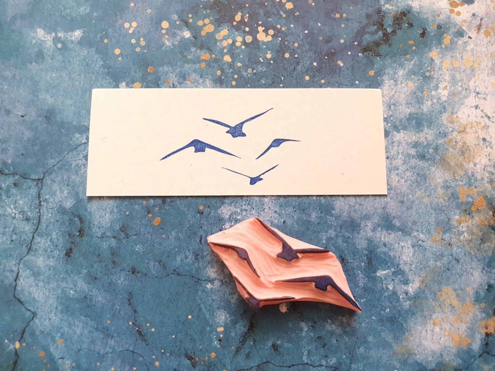 Flying Birds Rubber Stamp for Scrapbooking, Wild Bird Stamp for Autumn ...