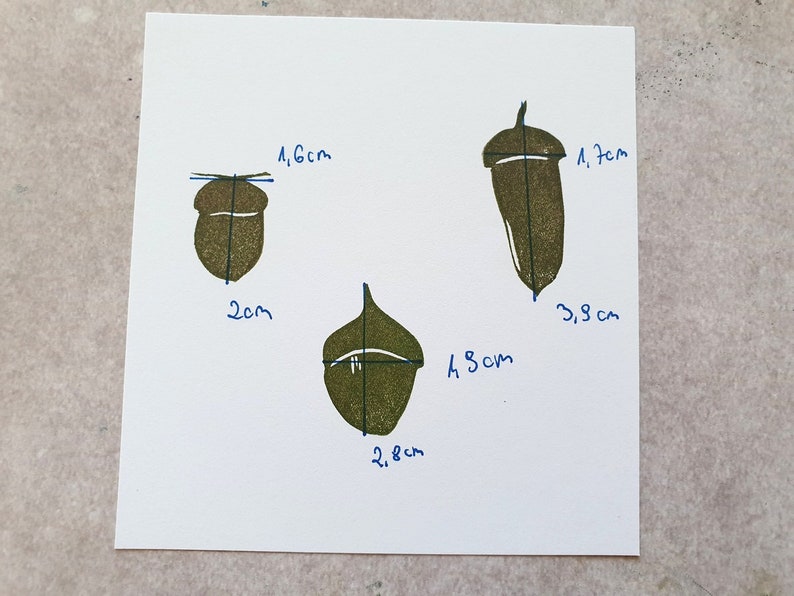 Acorn Rubber Stamp Set of 3, Fall Stamp Set for Cardmaking, Autumn ...