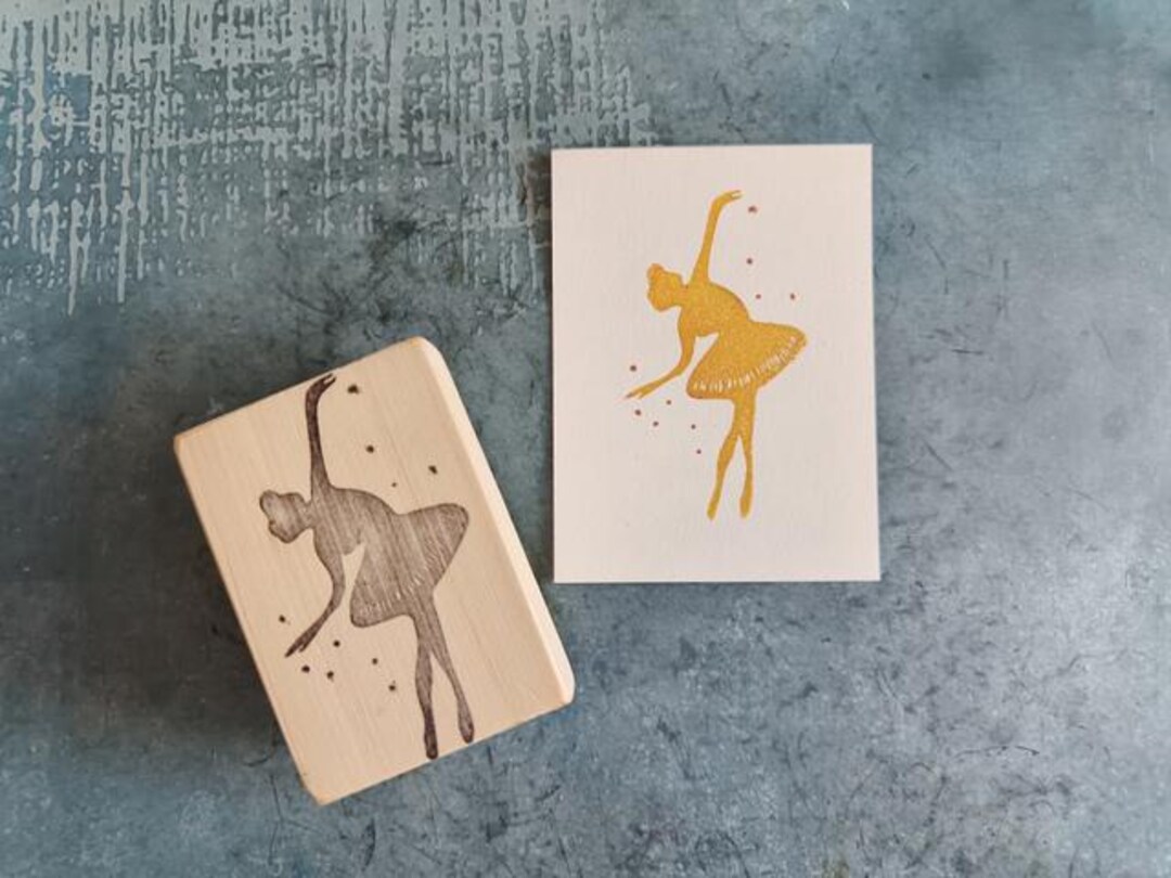 Ballerina Rubber Stamp, Dancer Stamp for Birthday Girl, Kids Ballet ...