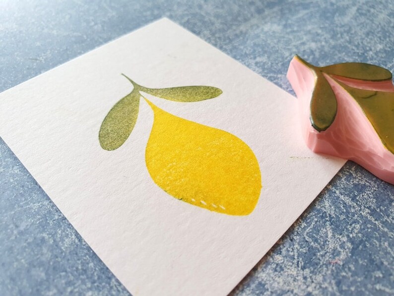 Lemon Rubber Stamp for Bullet Journal, Citrus Stamp for Fabric Pattern ...