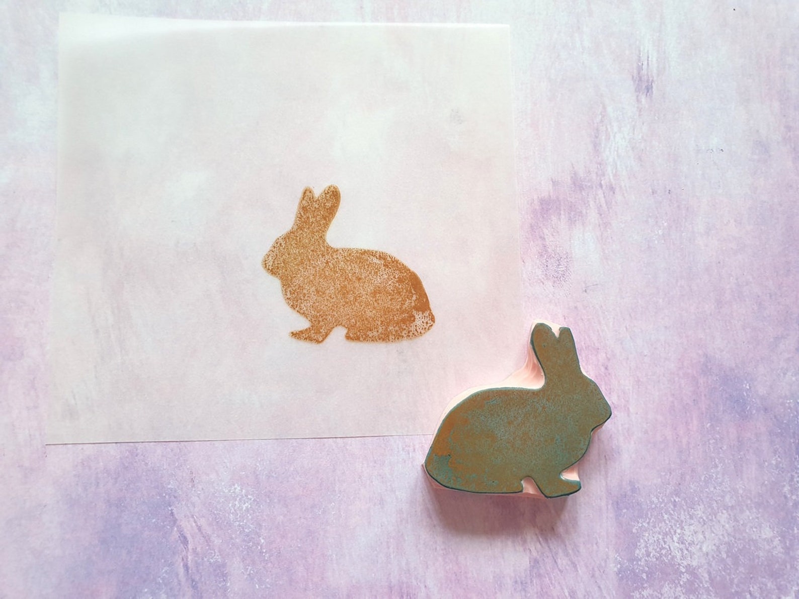 Rabbit Rubber Stamp for Easter Card Cute Bunny Stamp for | Etsy