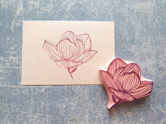 Magnolia Rubber Stamp Garden Flower Ephemera Cardmaking | Etsy