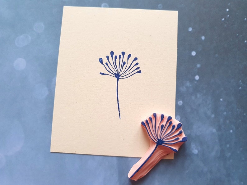 Dandelion Rubber Stamp for Art Journaling, Cardmaking Plant Stamp, Wild ...