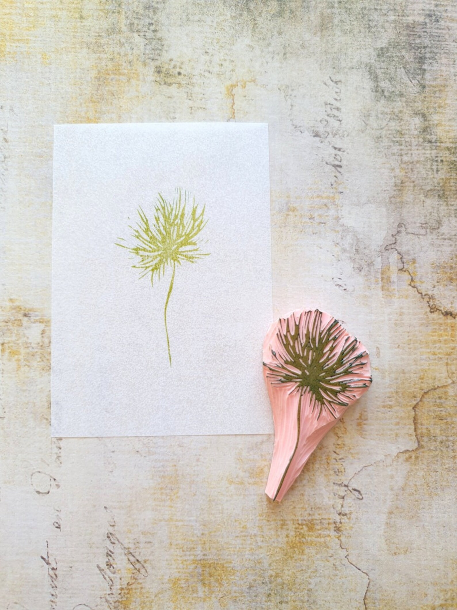 Dandelion Rubber Stamp for Scrapbooking Wild Flower Stamp for | Etsy