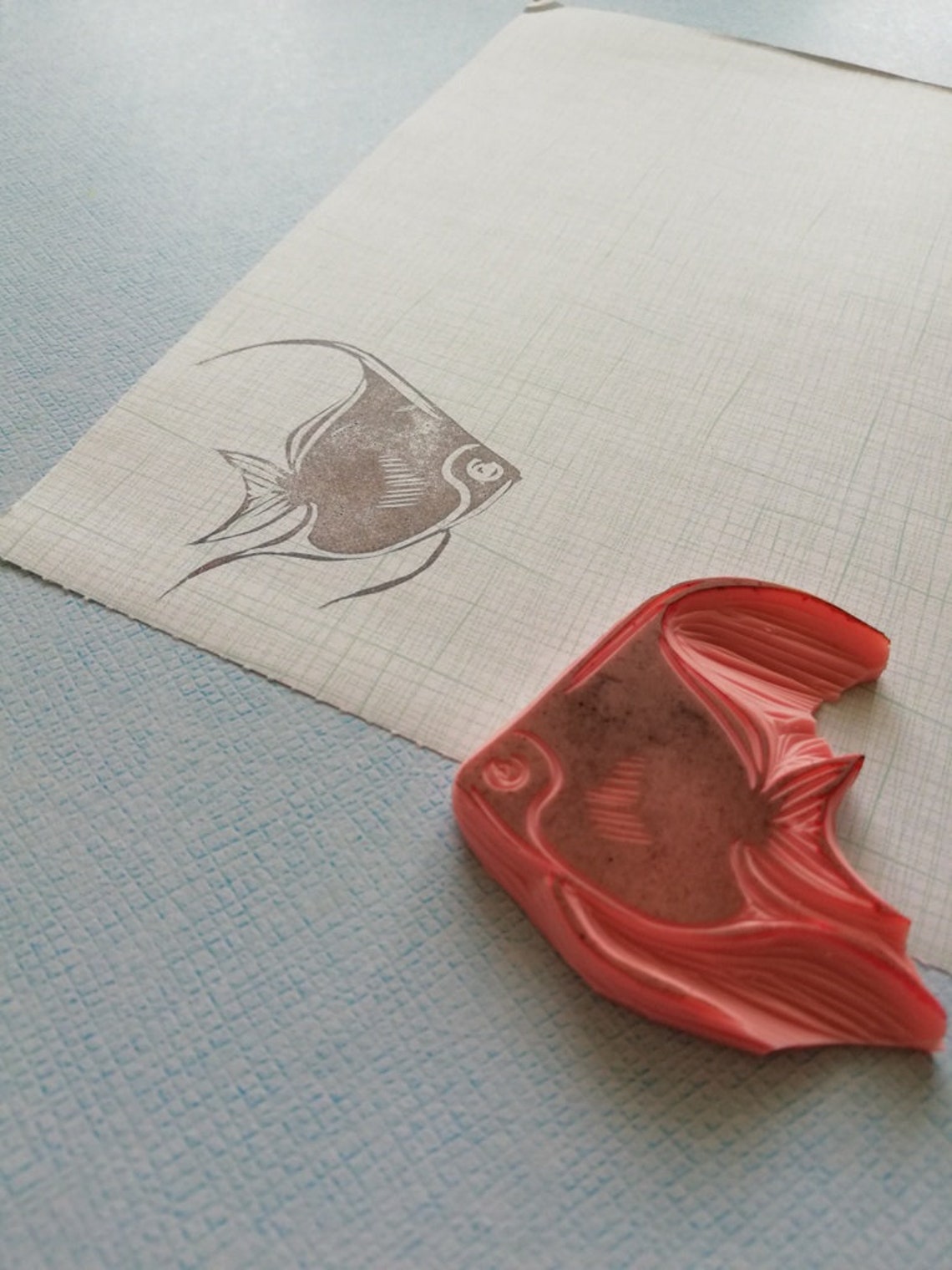 Fish Rubber Stamp for Cardmaking Sea Animal Stamp for - Etsy