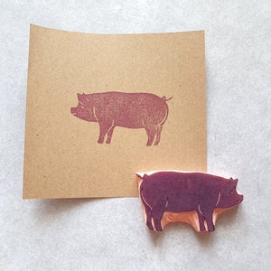 Pig Rubber Stamp for Cardmaking, Farm Animal Stamp for Printing on ...