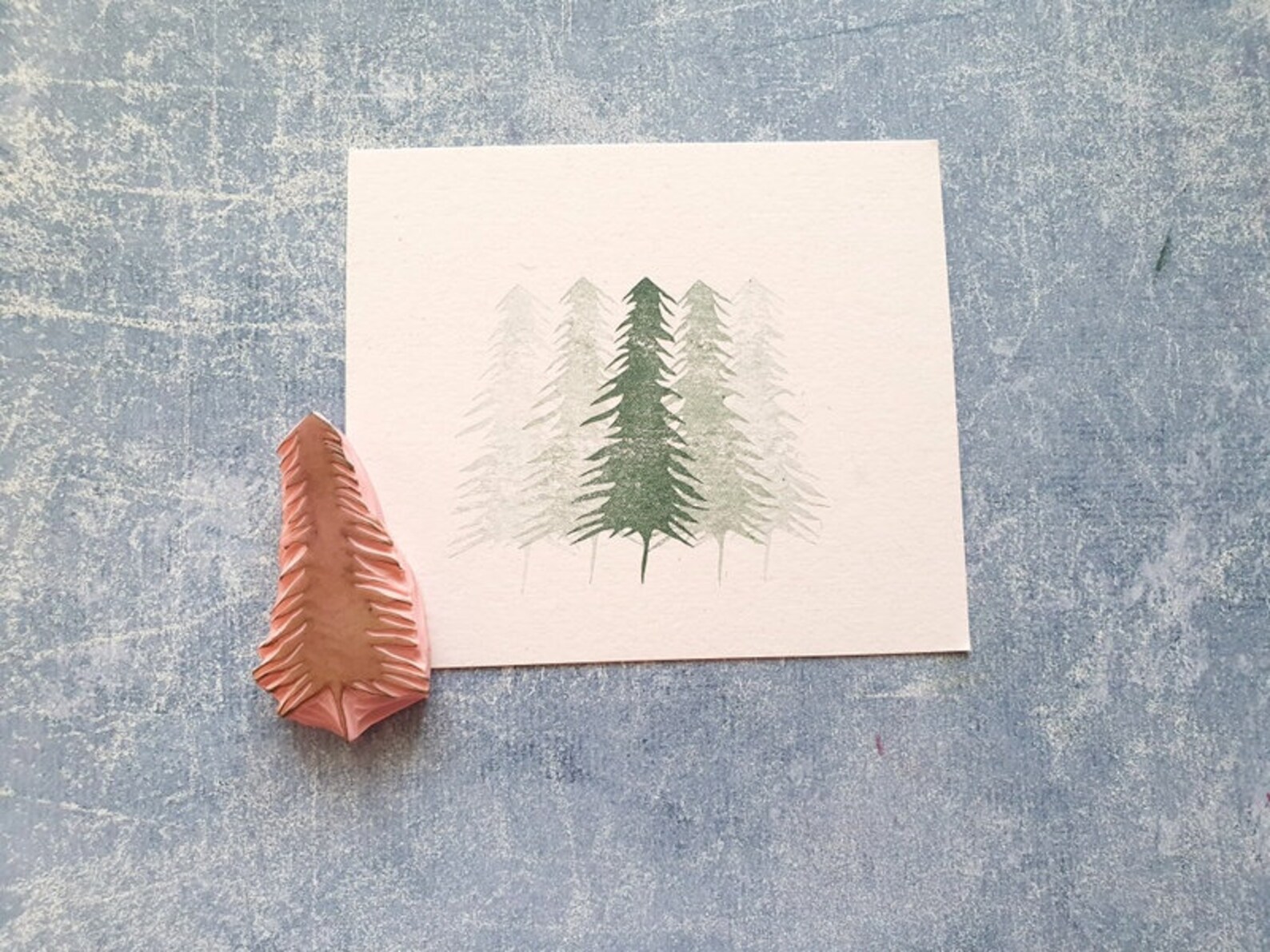 Pine Tree Rubber Stamp, Winter Forest Stamp, Christmas Cardmaking ...