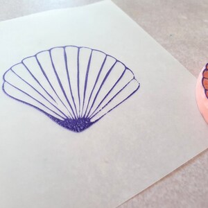 Seashell Rubber Stamp for Scrapbooking, Hand Carved Bullet Journal ...
