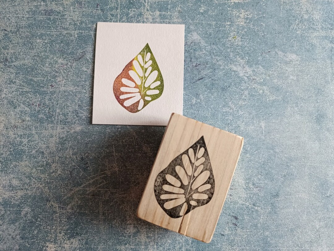 Leaf Rubber Stamp for Scrapbooking, Leaf Printing Block for Crafts ...