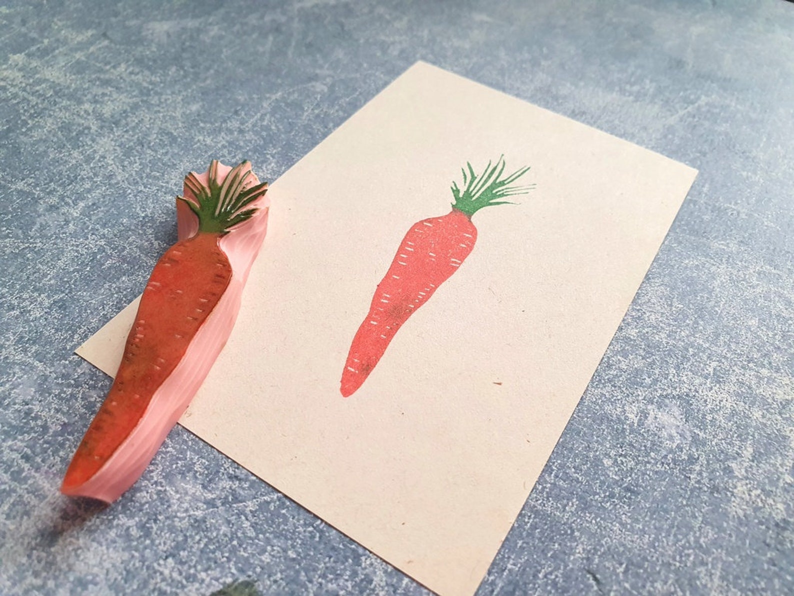 Carrot Rubber Stamp for Printing on Fabric Bags Garden - Etsy