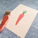 Carrot Rubber Stamp for Printing on Fabric Bags, Garden Vegetable Stamp ...