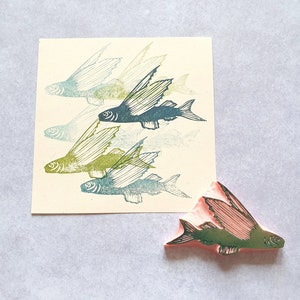 Flying Fish Rubber Stamp for Cardmaking, Ocean Animal Stamp for ...