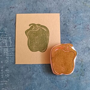 Pepper Rubber Stamp for Journal, Bell Pepper Stamp for Paper Craft ...