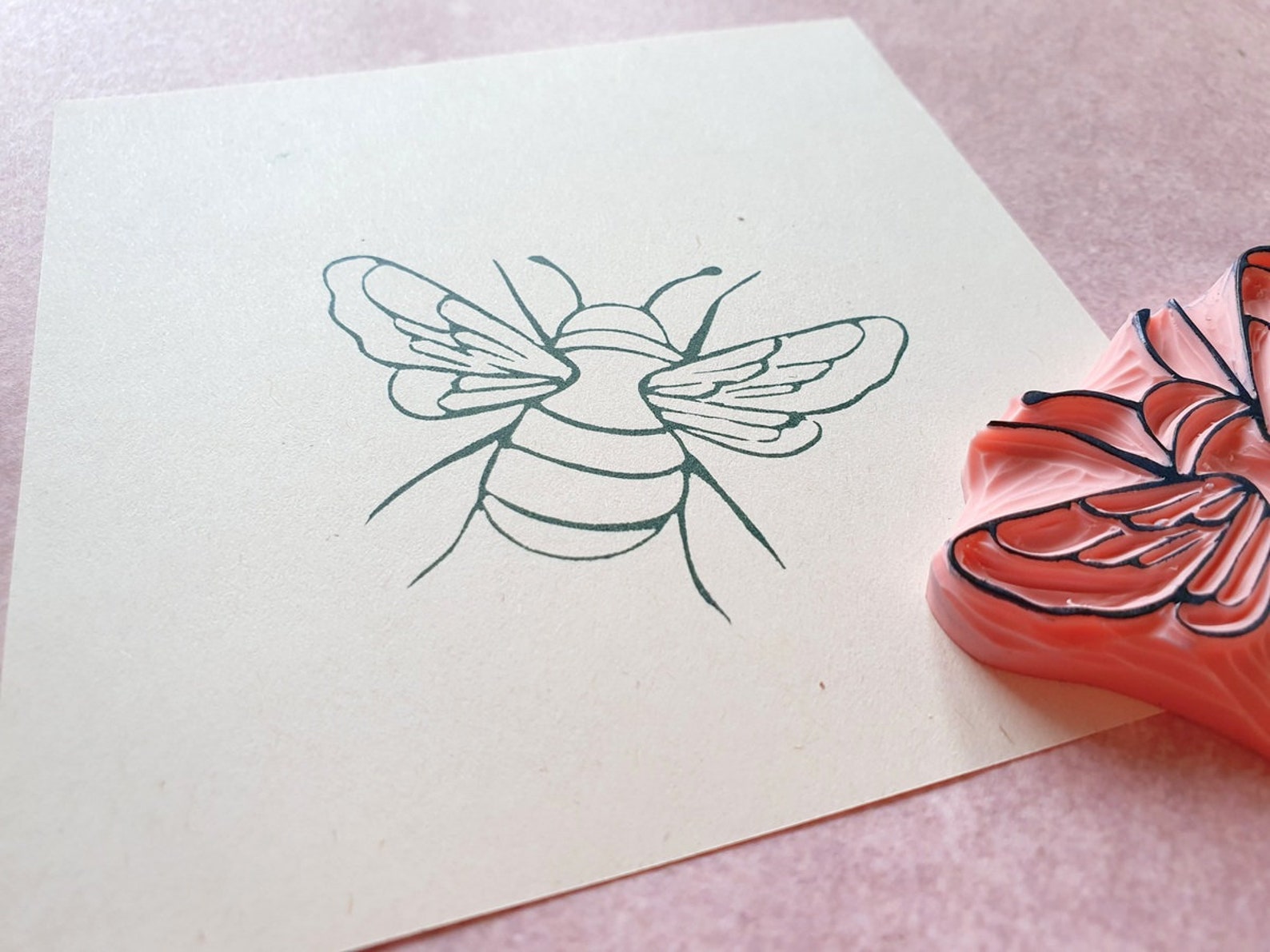 Bee Rubber Stamp, Cardmaking Insect Stamp, Bug Embellishment, Nature ...