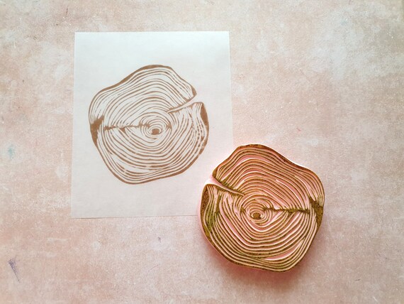 Tree ring rubber stamp for cardmaking wood plate stamp for | Etsy