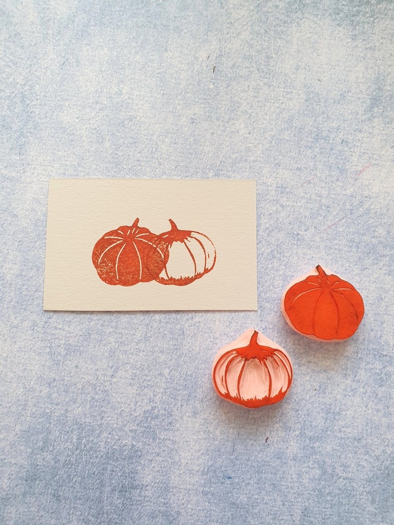 Pumpkin rubber stamp set for Halloween decorations farm plant | Etsy