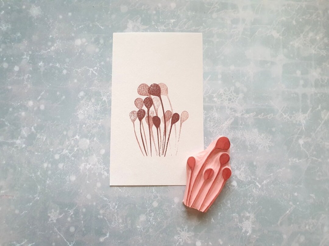 Grass Rubber Stamp for Cardmaking, Wild Flower Stamp, Meadow Background ...