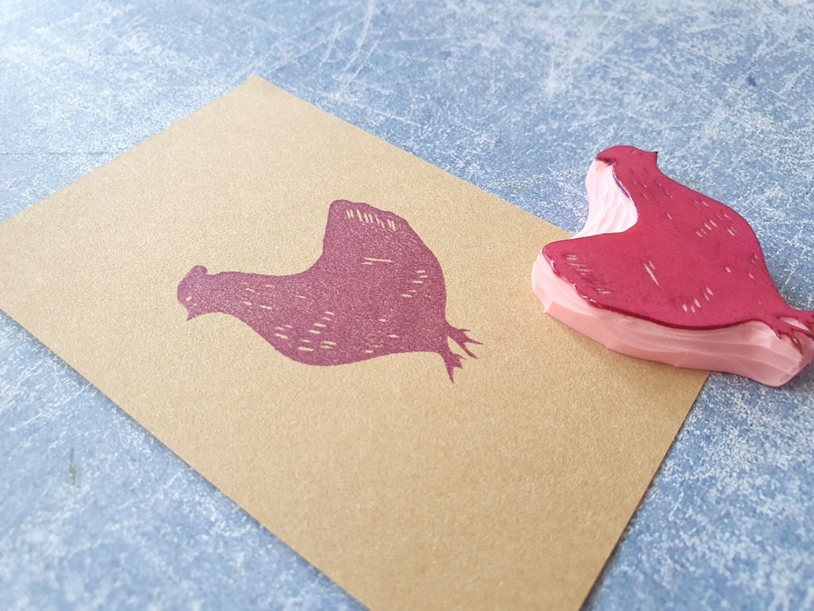 Chicken Rubber Stamp for Scrapbooking, Farm Animal Stamp for Fresh ...