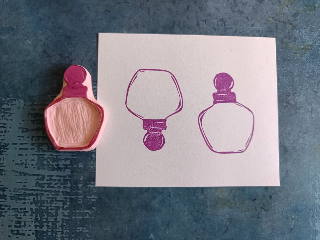 Perfume Bottle Rubber Stamp, Fragrance Bottle Stamp for Journaling ...