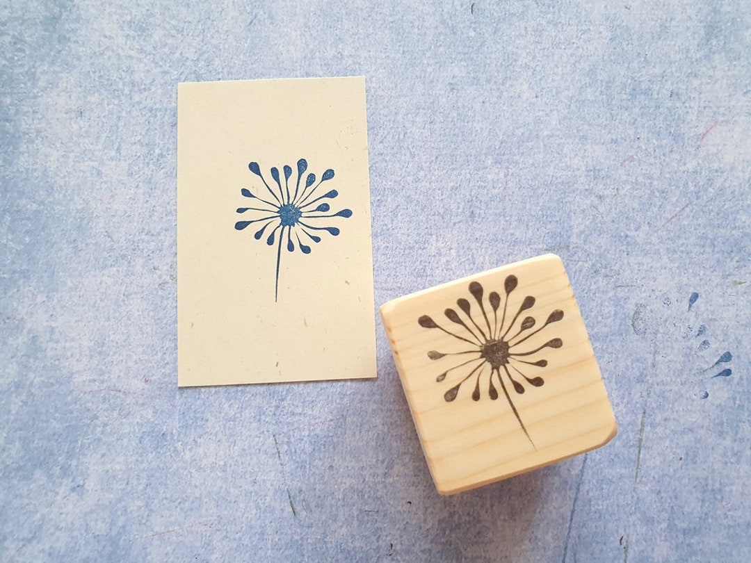Dandelion Rubber Stamp for Bullet Journal, Wild Flower Embellishment ...