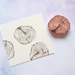 Tree Ring Rubber Stamp for Scrapbooking, Woodgrain Stamp for Bullet ...