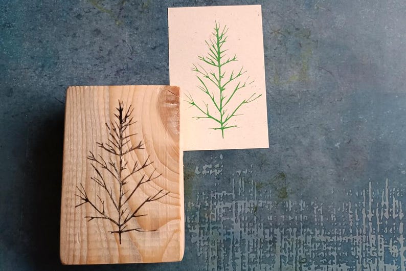 Christmas Tree Rubber Stamp, Forest Pine Cardmaking Stamp, Woodland ...