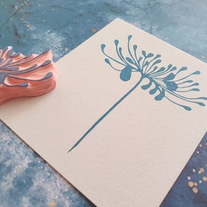 Japanese lily rubber stamp for handmade cards asian flower | Etsy