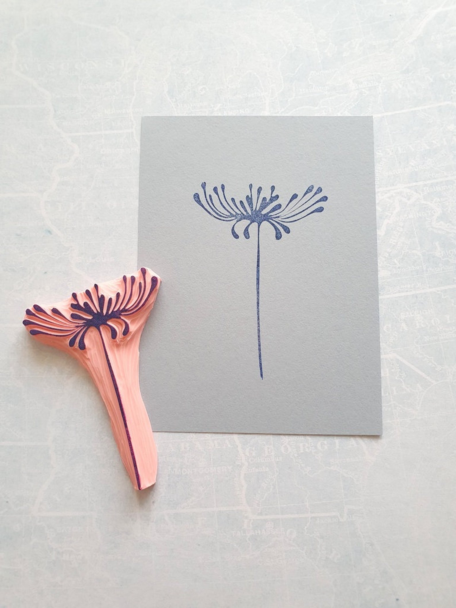 Lilly rubber stamp for cardmaking lily stamp for best wishes | Etsy