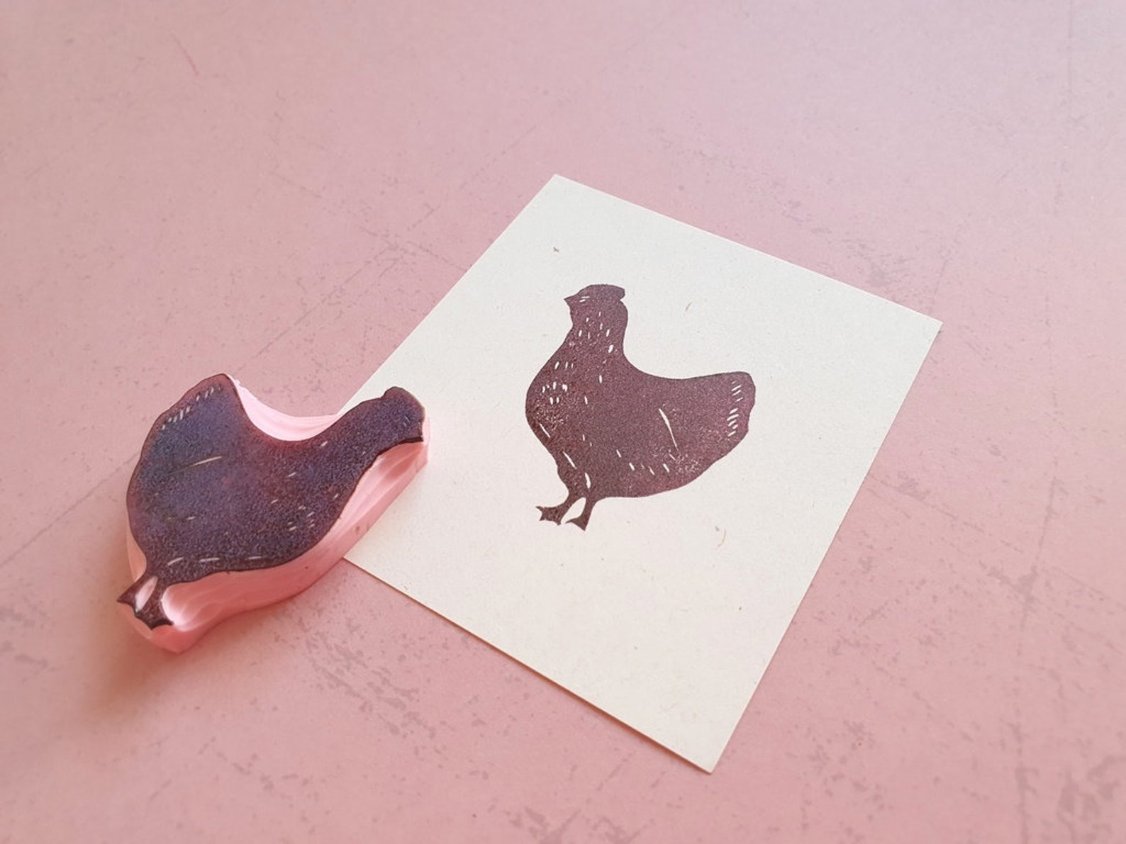 Chicken rubber stamp for scrapbooking Farm animal stamp for | Etsy
