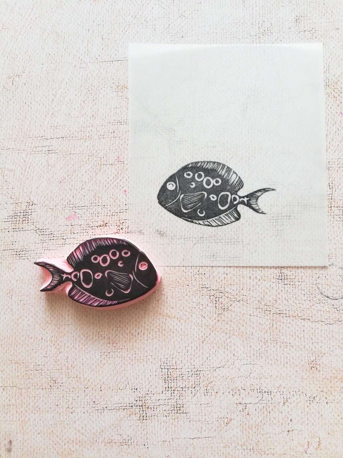 Fish rubber stamp for daily planner animal stamp for kids | Etsy