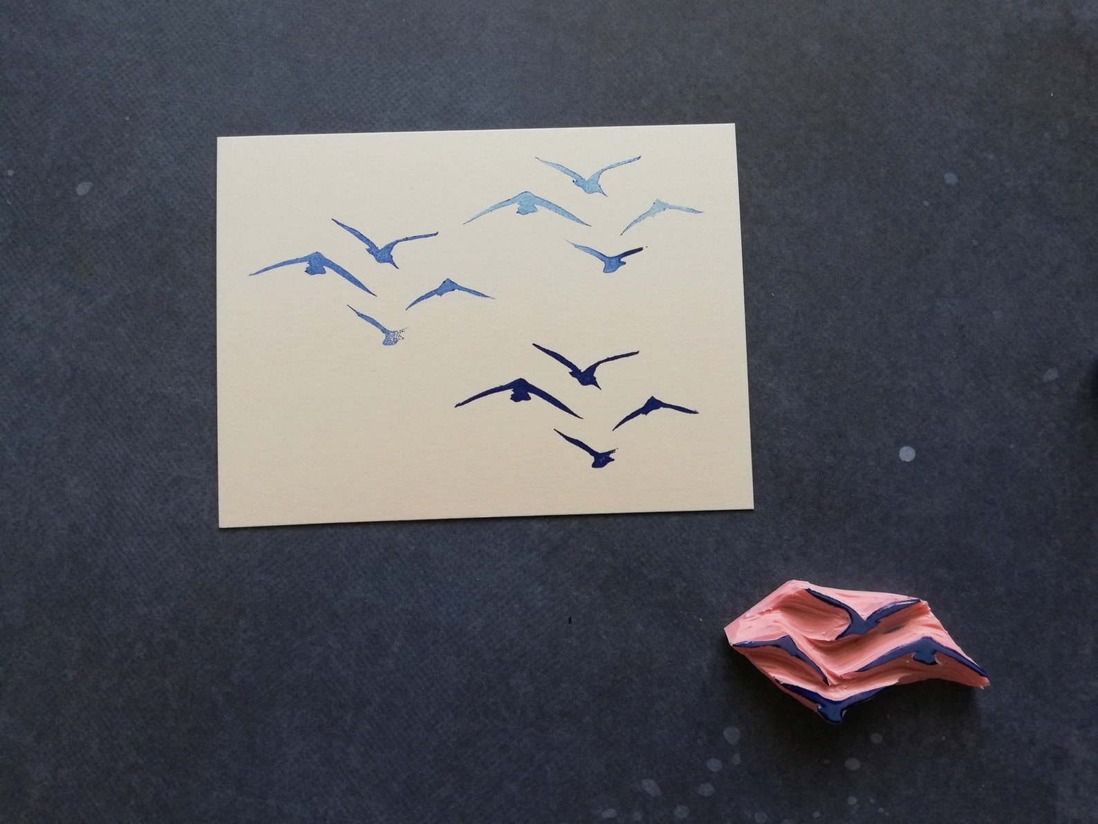 Flying Birds Rubber Stamp for Scrapbooking Wild Bird Stamp - Etsy