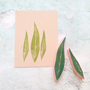 Leaf Rubber Stamp Set for Cardmaking, Minimal Decor for Journal, Nature ...