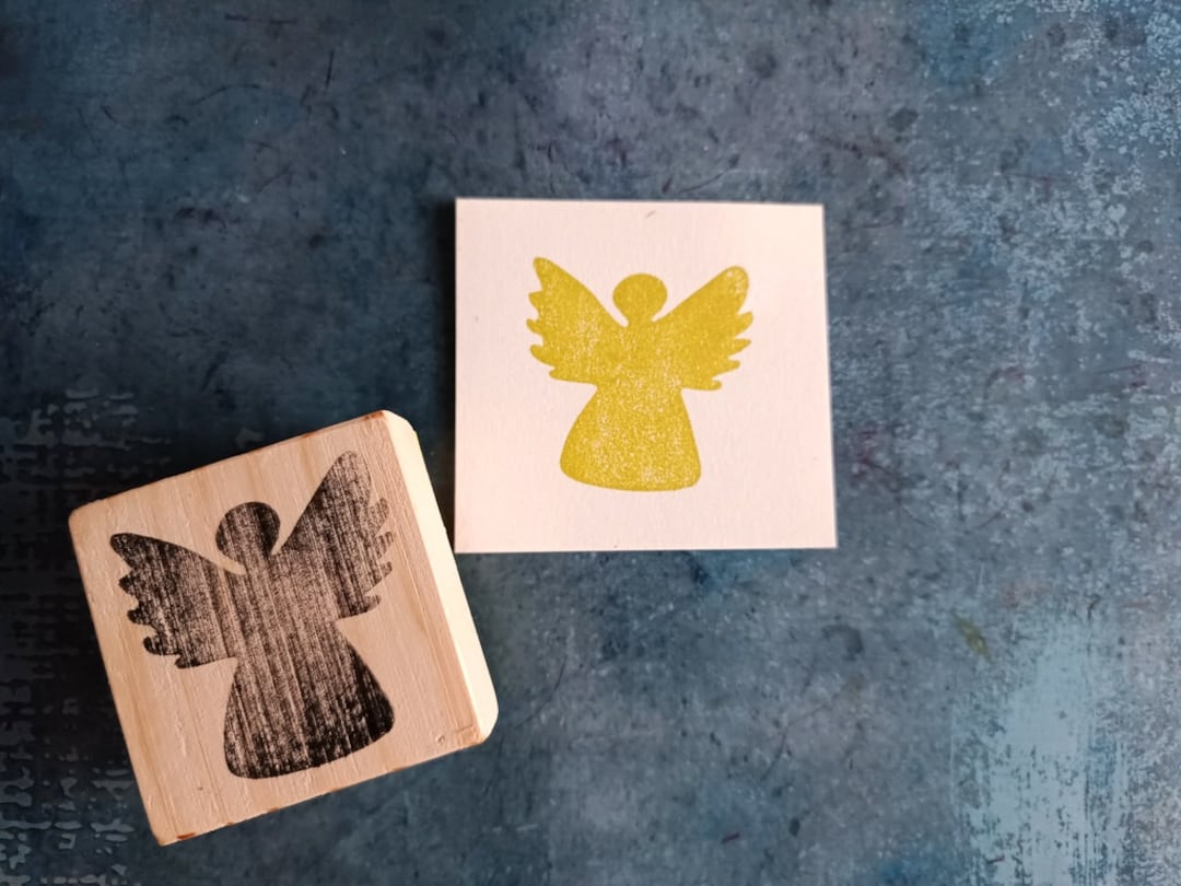 Vintage Angel Rubber Stamp for Christmas Card, Handmade Holiday Decor ...