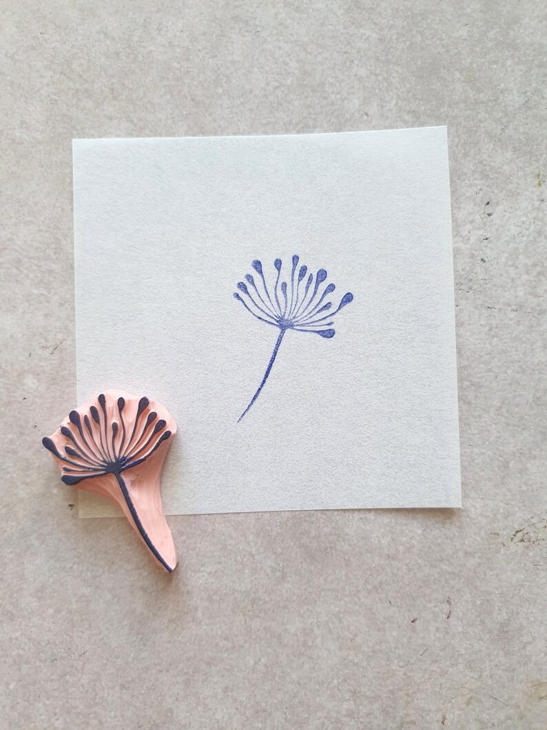 Dandelion rubber stamp for art journaling cardmaking plant | Etsy