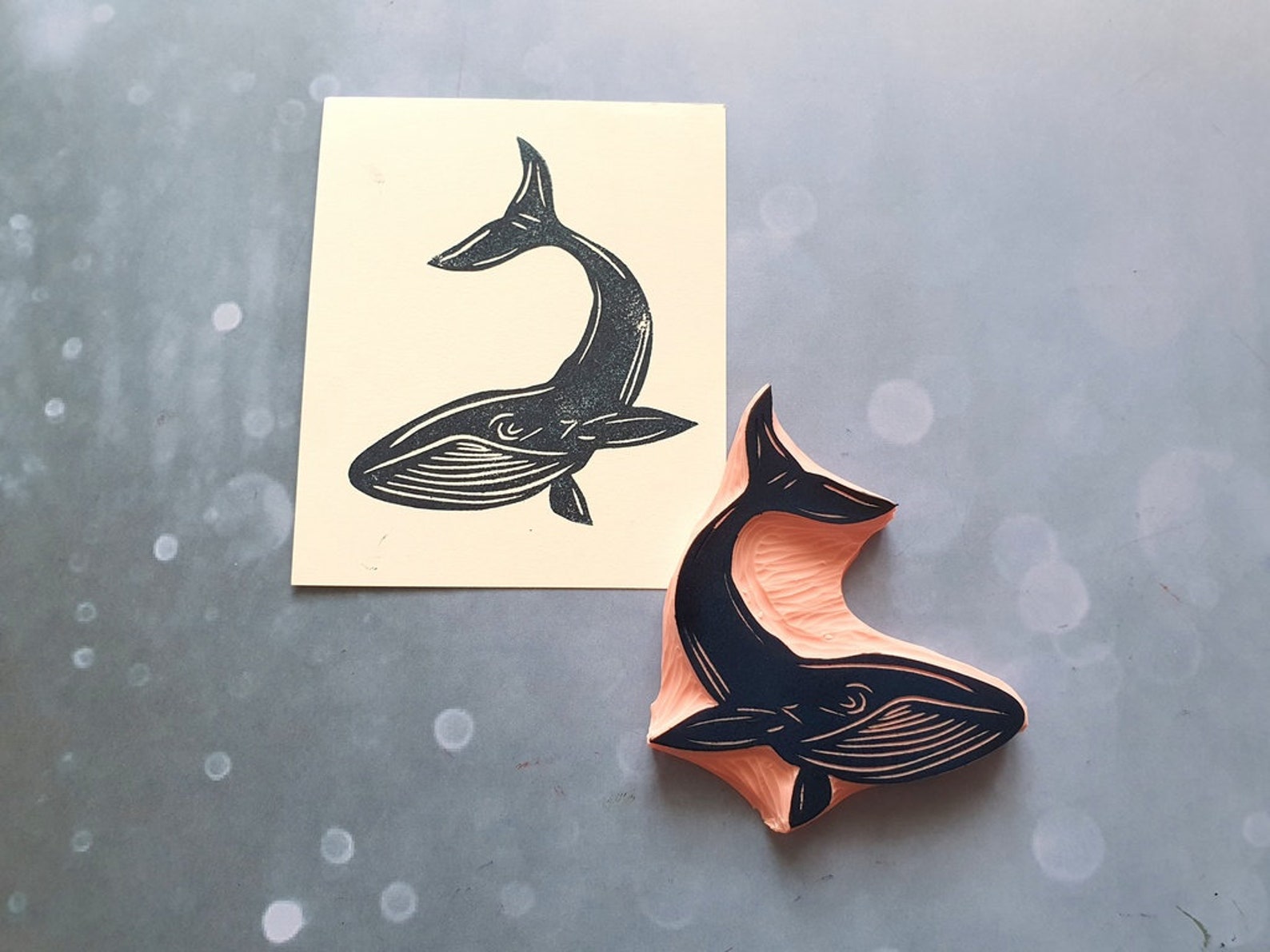 Whale Rubber Stamp for Junk Journal Ocean Fish Stamp Animal | Etsy