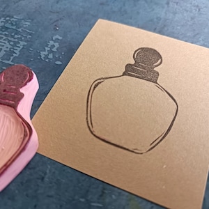 Perfume Bottle Rubber Stamp, Fragrance Bottle Stamp for Journaling ...