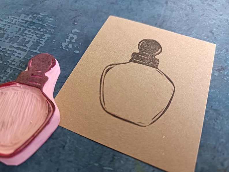 Perfume Bottle Rubber Stamp, Fragrance Bottle Stamp for Journaling ...