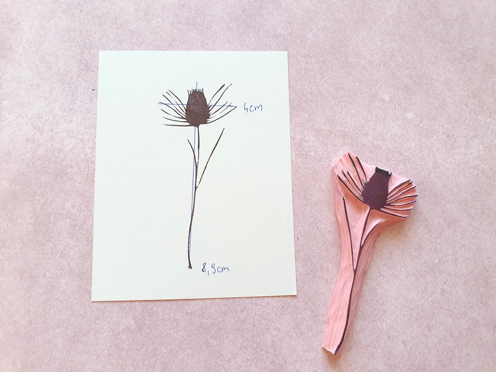 Thistle Rubber Stamp for Art Journal, Vintage Stamp for Mixed Media ...