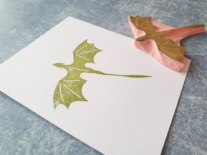 Dragon Rubber Stamp for Junk Journal, Flying Dragon for Birthday Boy ...