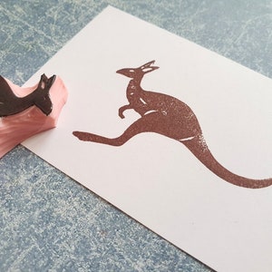 Kangaroo Rubber Stamp for Snail Mail Lovers, Jumping Kangaroo Stamp for ...