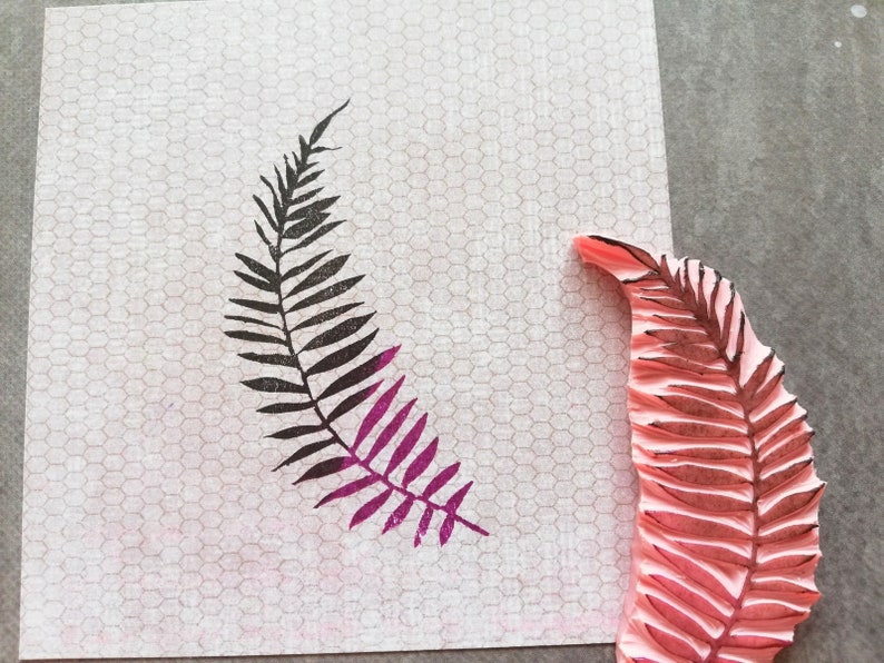 Leaf Rubber Stamp, Autumn Leave Stamp for Art Journal, Forest Plant ...