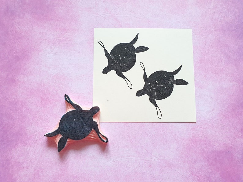 Turtle rubber stamp for journaling sea life stamp for | Etsy