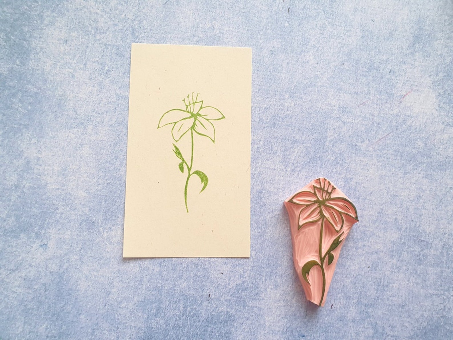 Lily Rubber Stamp for Greeting Card, Garden Lily Stamp for Cardmaking ...