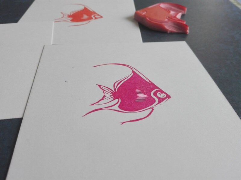 Fish Rubber Stamp for Cardmaking Sea Animal Stamp for - Etsy