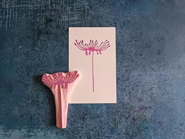 Lilly Rubber Stamp for Cardmaking, Lily Stamp for Best Wishes Card ...