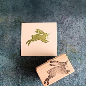 Rabbit Rubber Stamp, Hare Rubber Stamp, Animal Stamp, Easter Decor ...