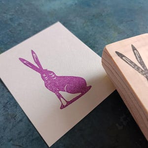 Hare Rubber Stamp for Easter Decor, Woodland Animal Stamp, Wildlife ...