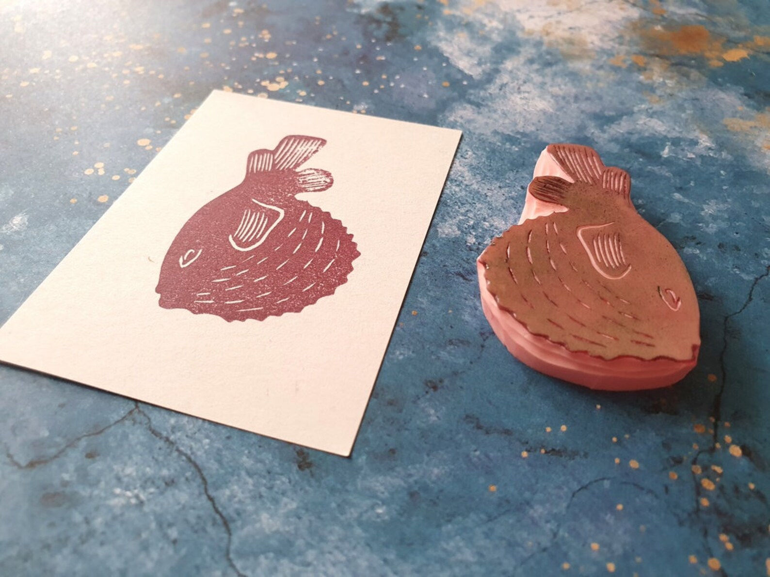 Pufferfish Rubber Stamp for Art Journaling Fish Rubber Stamp - Etsy